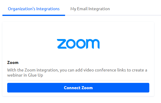 Glue Up & Zoom Integration – Glue Up