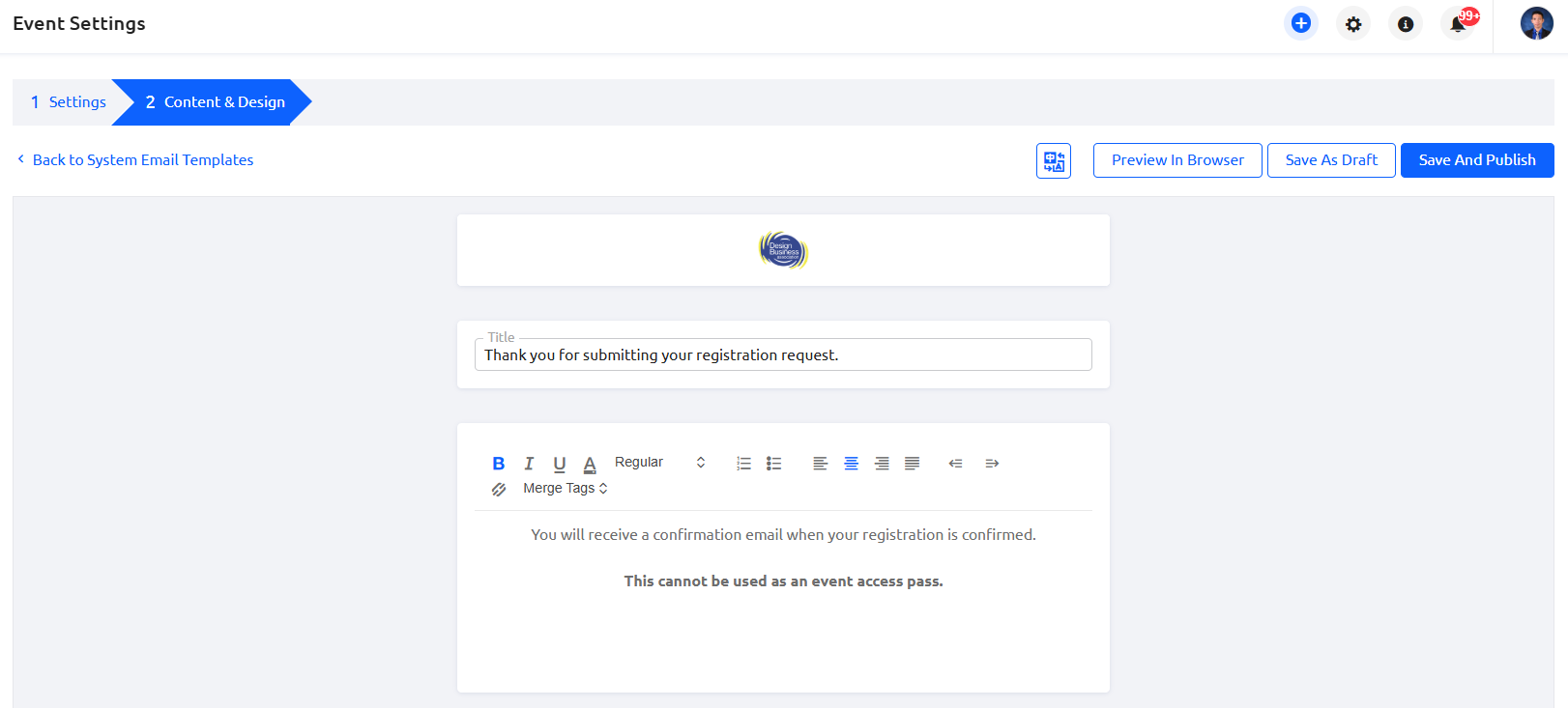 Customizing Events System Emails – Glue Up