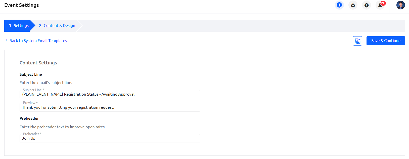 Customizing Events System Emails – Glue Up