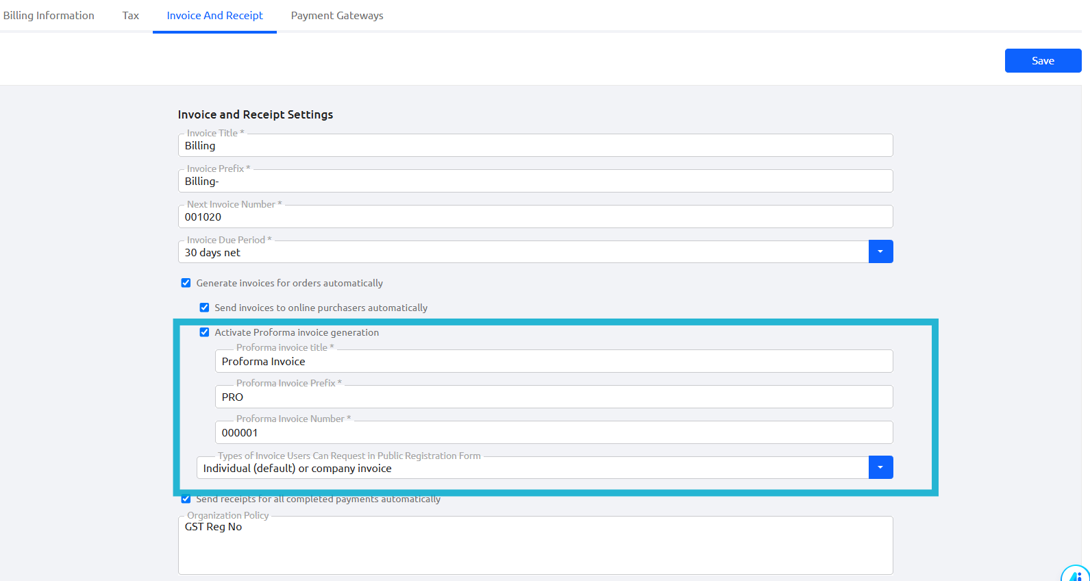 How to set up Proforma Invoices – Glue Up