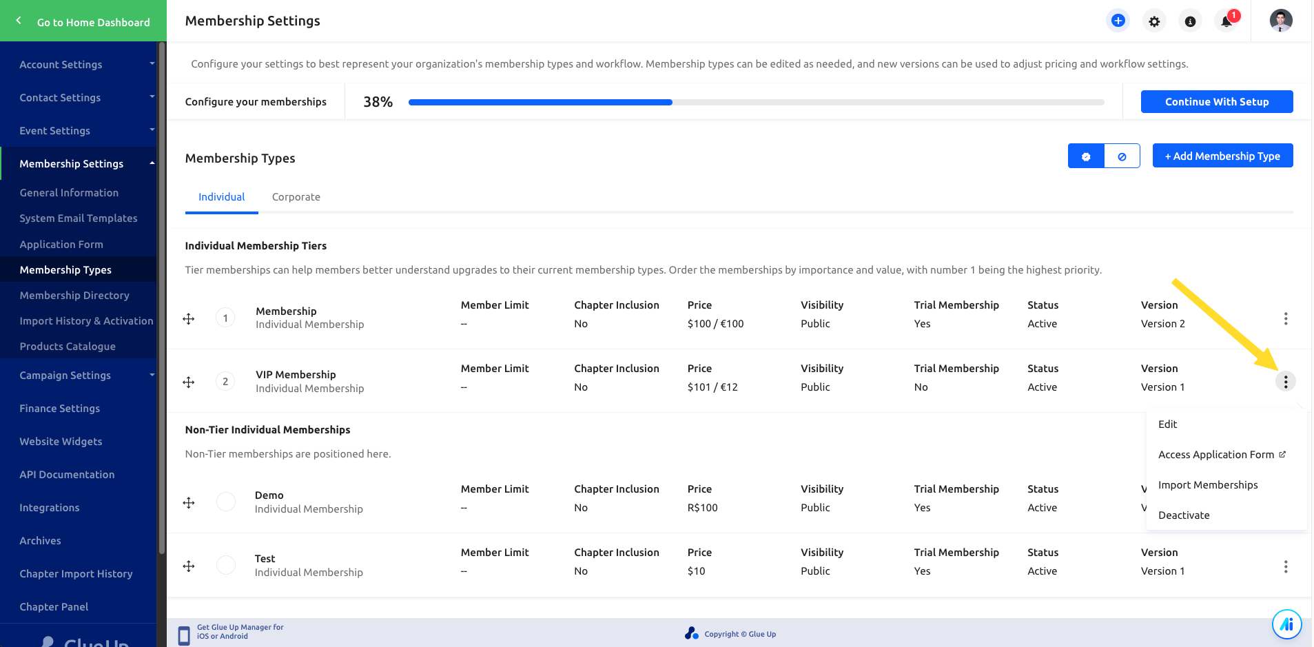Trial Memberships – Glue Up