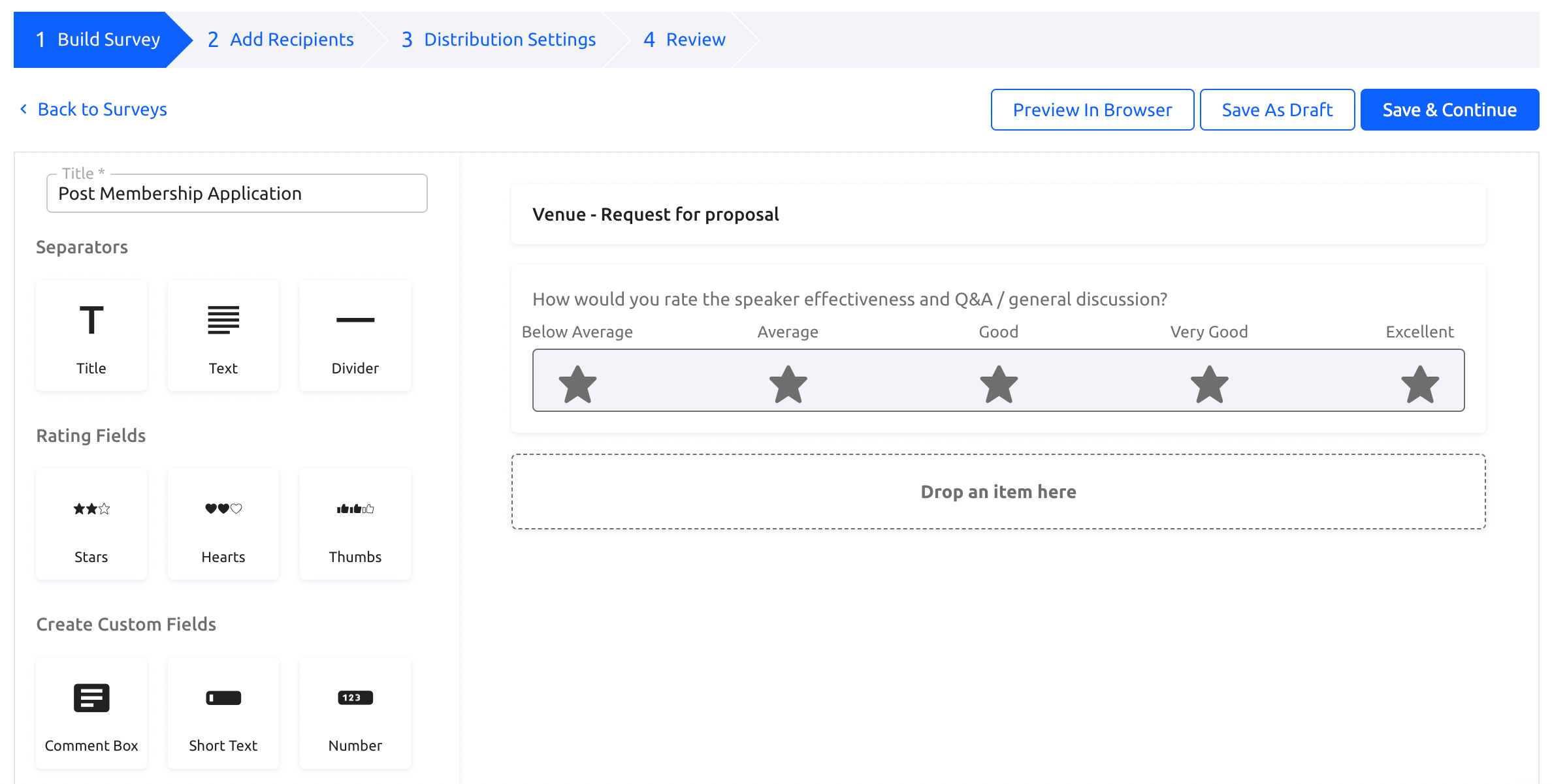 General Surveys (How to create surveys) – Glue Up